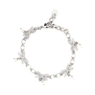Self Portrait Bracelet flocon de neige en cristal et perle - Femme - Accessoires - Gris - Taille: ONE Size