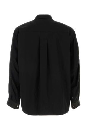 sacai Mens Black Poplin And Oxford Shirt Cotton Camicie