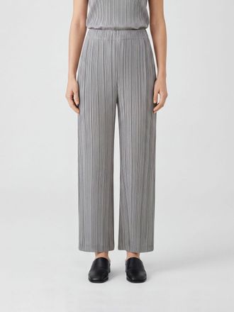 Pleats Please Issey Miyake Weit geschnittene Hose aus plissiertem Cr&ecirc;pe mit hoher Taille