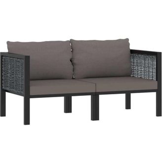vidaXL 2-Sitzer-Sofa mit Auflage Anthrazit Poly Rattan - Vidaxl