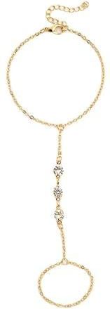 Generic Bracelet Chic Main chaîne Doigt Bague Bijoux de Tous Les Jours pour Femmes ES Gland Strass Main Harnais Bijoux à breloquesTraitement Durable