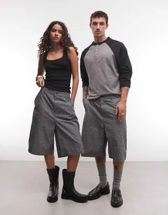 Collusion Unisex Baggy-Shorts mit Karomuster-Multi