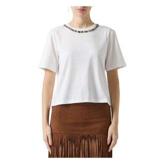 Ermanno Scervino T-Shirt mit Kristallen - - Tops - Damen - Wei&szlig; - 2XS