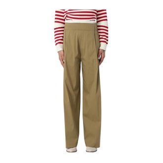 Semicouture Femme, Pantalons, Brun, Taille: 42 FR Pantalon Large en Coton