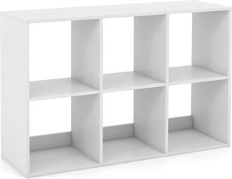 Giantex Giantex B&uuml;cherregal mit 2/3/4/6 offenen W&uuml;rfeln, kompaktes B&uuml;cherregal, kombinierbar, mit Kippschutz, modernes Modularregal f&uuml;r Wohnzimmer, Studio, We