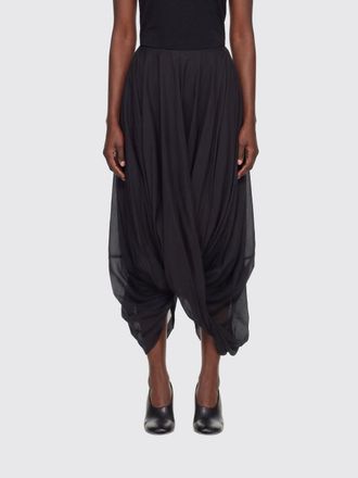 Toteme Jupe midi asym&eacute;trique drap&eacute;e en m&eacute;lange de coton et lyocell