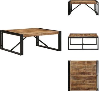 vidaXL Couchtisch 80x80x35 cm Raues Massivholz Mango - Couchtisch - Couchtische - Beistelltisch - Sofatisch