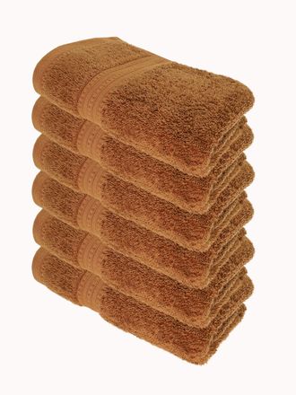 Julie Julsen Bio Handtuch-Set, 6 Handt&uuml;cher in 32 Farben erh&auml;ltlich weich und saugstark Schokobraun 50x100 cm