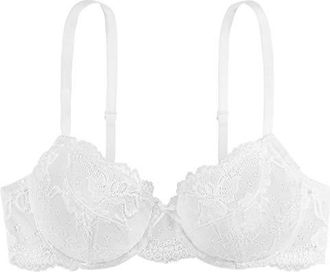 Dorina Dorina Soutien-gorge Femme Lianne Demi - L&eacute;g&egrave;rement rembourr&eacute;, &Agrave; armatures, Bonnets Moul&eacute;s avec Dentelle &agrave; Bords Festonn&eacute;s et Bretelles R&eacute;glables, Bla