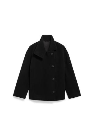 Armedangels Damen Mantel aus recycelter Wolle MAJELAA Wool Loose Fit Black