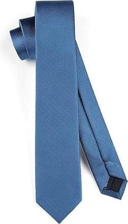Hisdern Cravate Homme 6CM fines de couleur unie idéales pour les mariages affaires Plusieurs couleurs disponibles Bleu marine clair