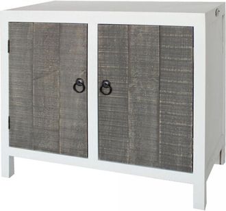 Un amour de tapis Commode fait main en bois WOOD 2 PORTES 32x63 marron et gris