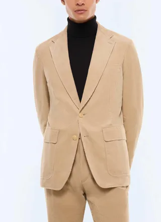 Fursac Veste droite en velours c&ocirc;tel&eacute; - Taille 44 - Homme