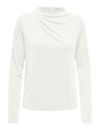 Only Damen ONLFREE Life L/S Drapey JRS Top, Cloud Dancer, Small