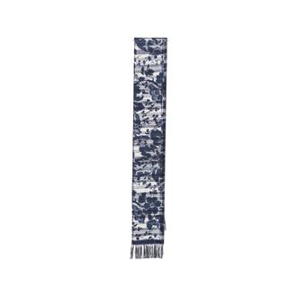 Pierre-Louis Mascia Femme, Accessoires, Bleu, Taille: ONE Size Floral Print Fringed Trim Scarf