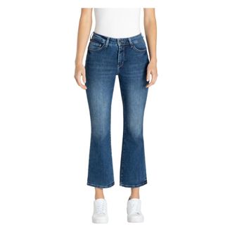 M.A.C Stylische Cropped Bootcut Jeans - - Jeans - Damen - Blau - L