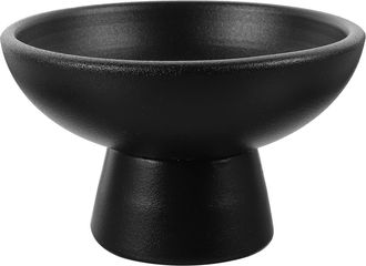 Yarnow Hochwertiger Keramik Obstteller Fußed Dessert-servierplatte Eleganter Snackhalter Für Früchte Und Snacks Für Zuhause Restaurant Und Bar in Schwarz Ran