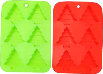 SOLUSTRE 2st&uuml;cke Silikon Backformen Diy Kuchenform Schokoladenform Backform Kuchenform F&uuml;r Weihnachten Baum Geformt Formen Silikon Form Backform F&uuml;r Kekse Scho