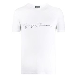 Giorgio Armani Homme, Tops, Blanc, Taille: L T-shirt Signature
