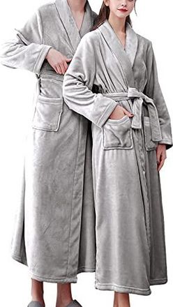 Generic Peignoirs assortis pour couples | Peignoir en flanelle pour femme - Peignoir long dhiver chaud - Pyjama en velours - Robe de nuit - Vêtements de nuit 