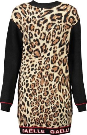 Ga&euml;lle Paris Femme, Robes, Multicolore, Taille: 40 FR Robe Courte Beige Manches Longues D&eacute;tails Contrastants