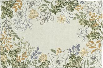 Sander Tischset Platzset Belle Gobelin Weihnachten 32 x 48cm Artikel 99564 Creme weiß grün Gold Mispelzweig Tanne 70% Baumwolle Kiefer Deckchen