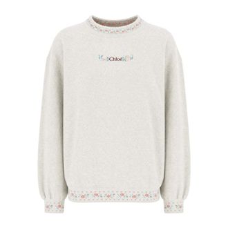 Chlo&eacute; Femme, Pulls, Gris, Taille: 36 FR Maille &agrave; col rond