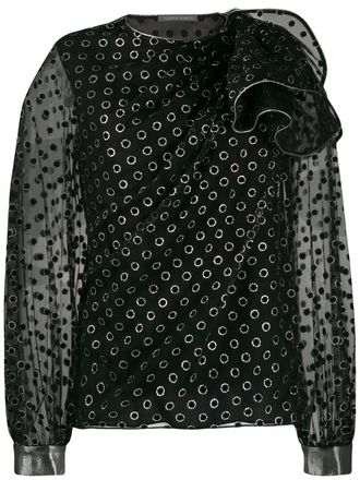 Alberta Ferretti blouse &agrave; d&eacute;tails doeillets - Noir