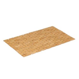 Relaxdays Badematte Bambus, 70 x 42 cm, faltbar, rutschfest, Bambusmatte für Badewanne, Dusche, Sauna, Badteppich, Natur