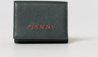 Marni Trifold-Brieftasche aus genarbtem Leder mit gesticktem Logo