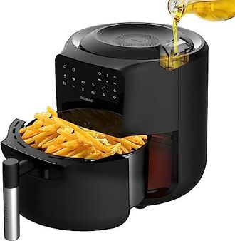 Cecotec Heißluftfritteuse Cecofry Rain 5,5 L Airfryer ölfreie Fritteuse mit eingebautem Ölspray, automatischem und manuellem Sprühen mit 7 Stufen, Fortschritt