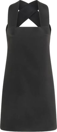 Khaite cross-over backless mini dress - Schwarz