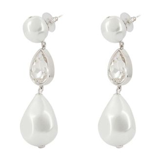 Self Portrait Womens Pearl Crystal Droplet Earrings Self Portrait Others White Jewelry-Watches
