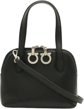 Ferragamo Pre-owned Sac Gancini Cuir 2way - Femme - Pre-owned - Noir - Taille: ONE Size