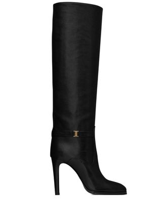 Saint Laurent Stiefel mit spitzer Kappe 100mm - Schwarz