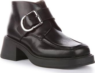 Vagabond Dorah Womens Leather Block Heel Shoes with Side Zip (Noir, EU 37)