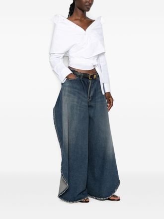 Balenciaga Off-the-Shoulder Cotton Shirt - White