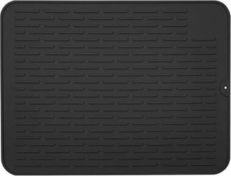 Generic Tapis de s&eacute;chage 40 x 30 cm, antid&eacute;rapant, r&eacute;sistant &agrave; la chaleur, protecteur de comptoir &eacute;pais avec motif &agrave; rayures sur&eacute;lev&eacute;es pour un drainage rapid