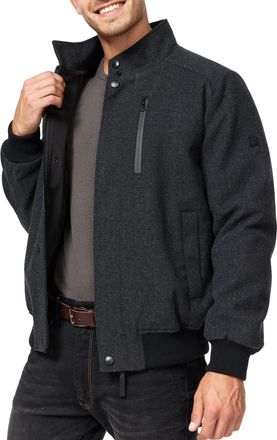 Indicode Herren Bob Winterjacke aus 50% Wolle | Herrenjacke Jacke M&auml;nner Mini Herringbone Black, S