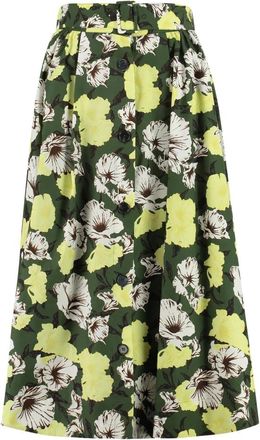 Msgm Msgm, Femme, Jupes, Multicolore, Taille: 36 FR Jupe en coton imprim&eacute;