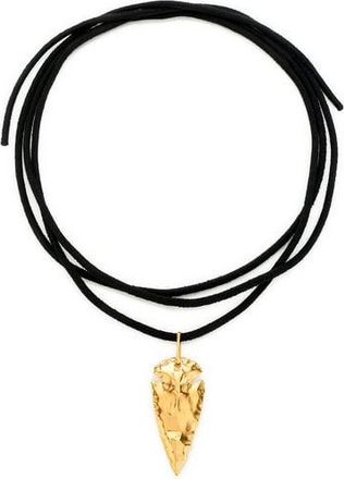 Hermina Athens Collier Sepia large avec corde en cuir