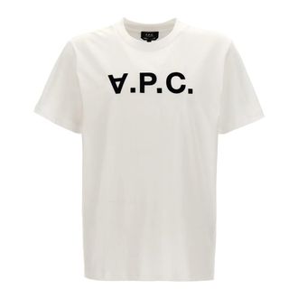 A.P.C. A.p.c., Homme, Tops, Blanc, Taille: XL T-Shirt Standard Grand VPC à Col Rond