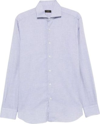 Barba Chemise Coton Manches Longues - Homme - Chemises - Bleu - Taille: M