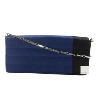 Chanel Pochette en satin Pre-owned - Femme - Pre-owned - Bleu - Taille: ONE Size