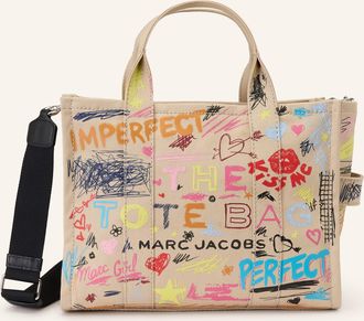 Marc Jacobs Handtasche The Punk Scribble Canvas Medium Tote Bag beige