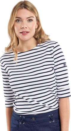 Armor Lux Damen T-Shirt, Blanc (Bi9 Blanc/Rich Navy), 44 EU, Herstellungsgröße: 4