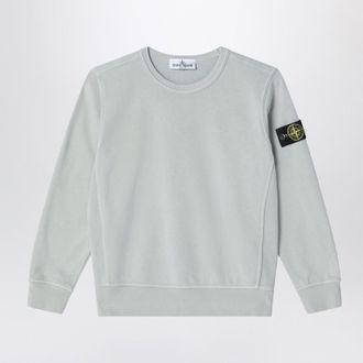 Stone Island Pearl grey cotton crewneck sweatshirt