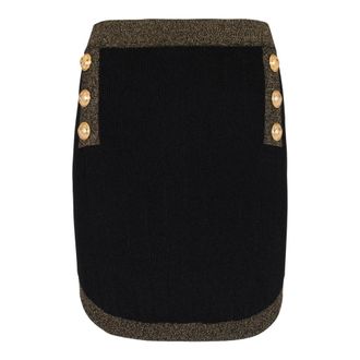 Balmain Femme, Jupes, Noir, Taille: 38 FR Zebra knit short skirt