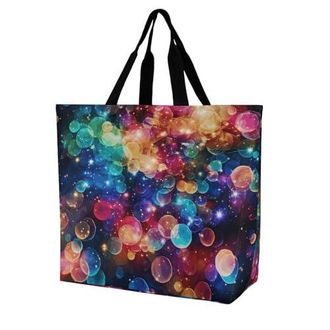 Generic &Eacute;toiles Rainbow Color&eacute;es Sac Fourre-Tout L&eacute;ger Tote Bag Pliable Sac A Main Femmes Pour Travail Shopping Voyage