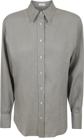 Brunello Cucinelli Femme, Blouses et Chemises, Vert, Taille: 40 FR Camicia M/L